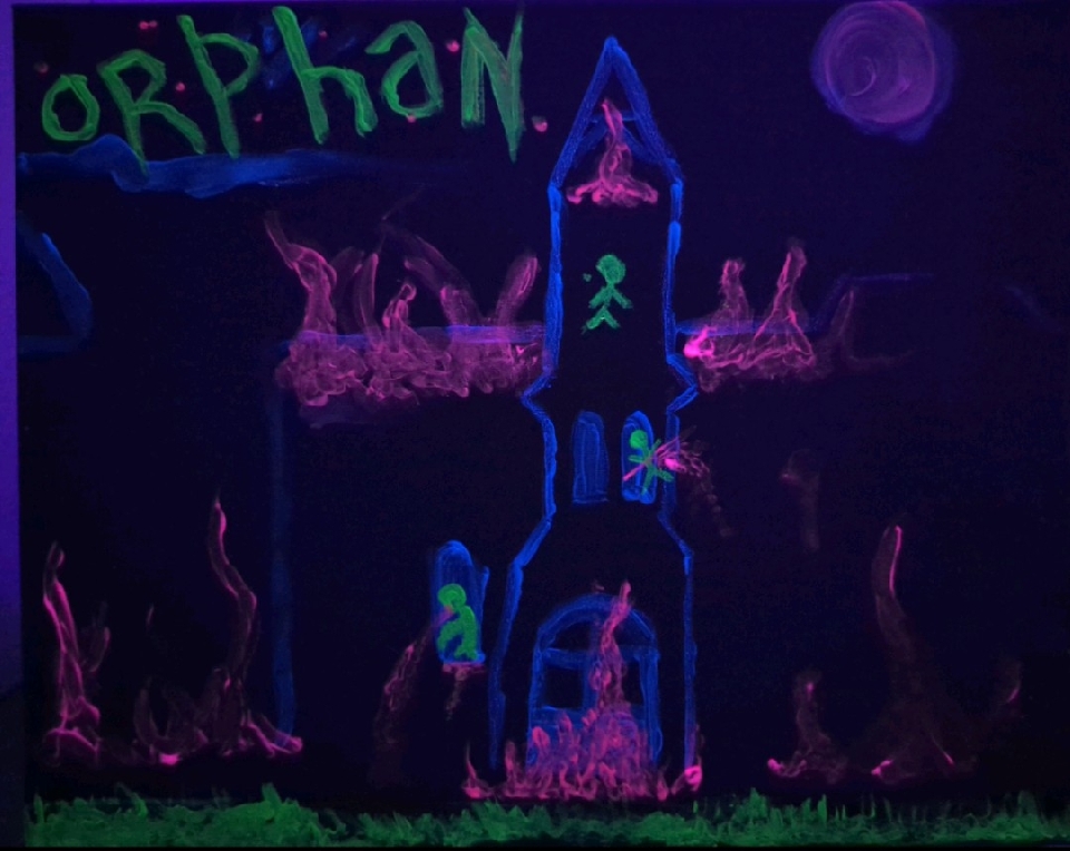 Starting to fill up with dead bodies... Orphan painting is fun killing ...