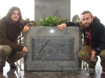 Adam and Justin visiting Jimi Hendrix