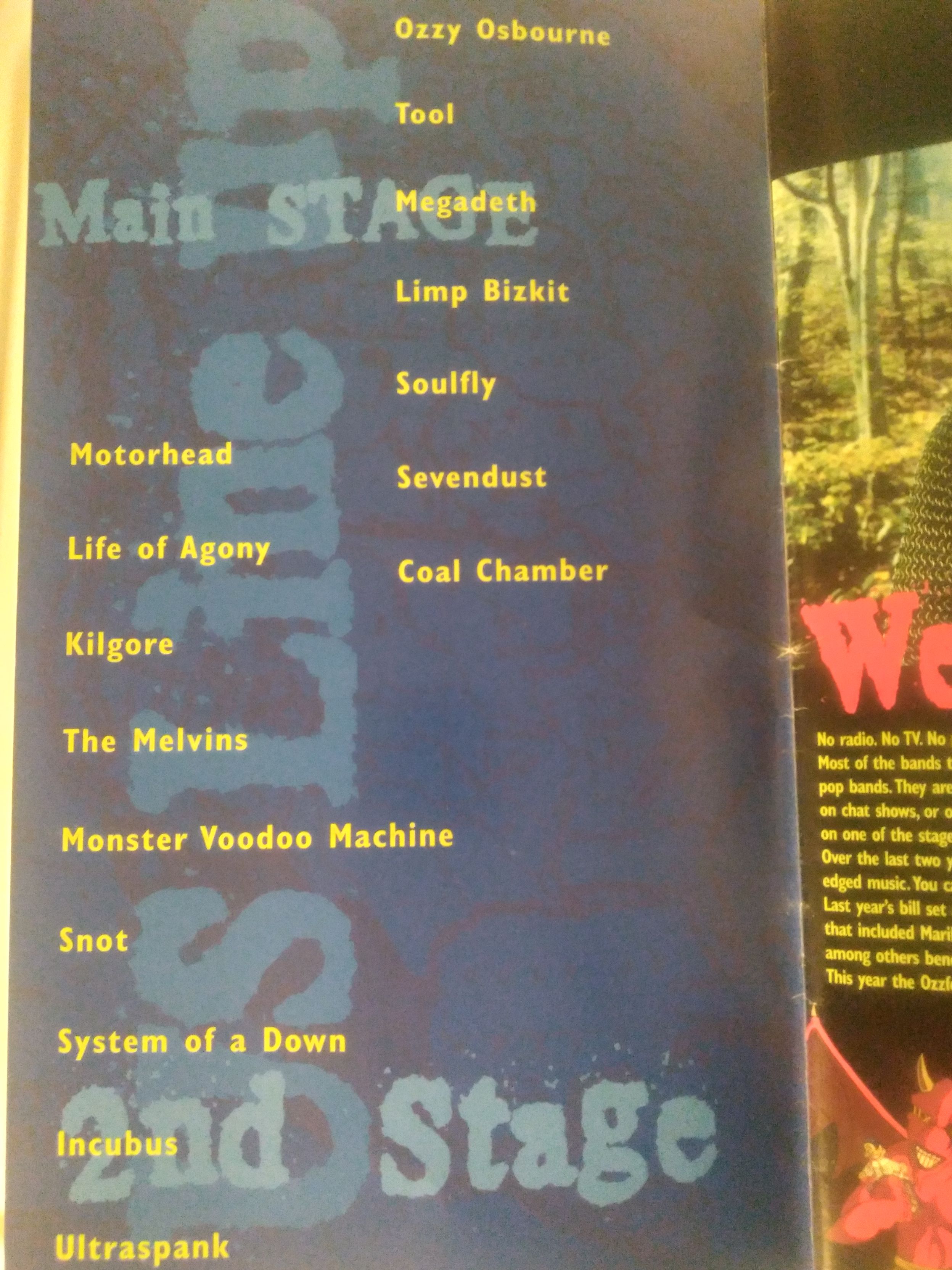My 1998 Ozzest program from where I saw Tool the 1st time. I was 18 ...